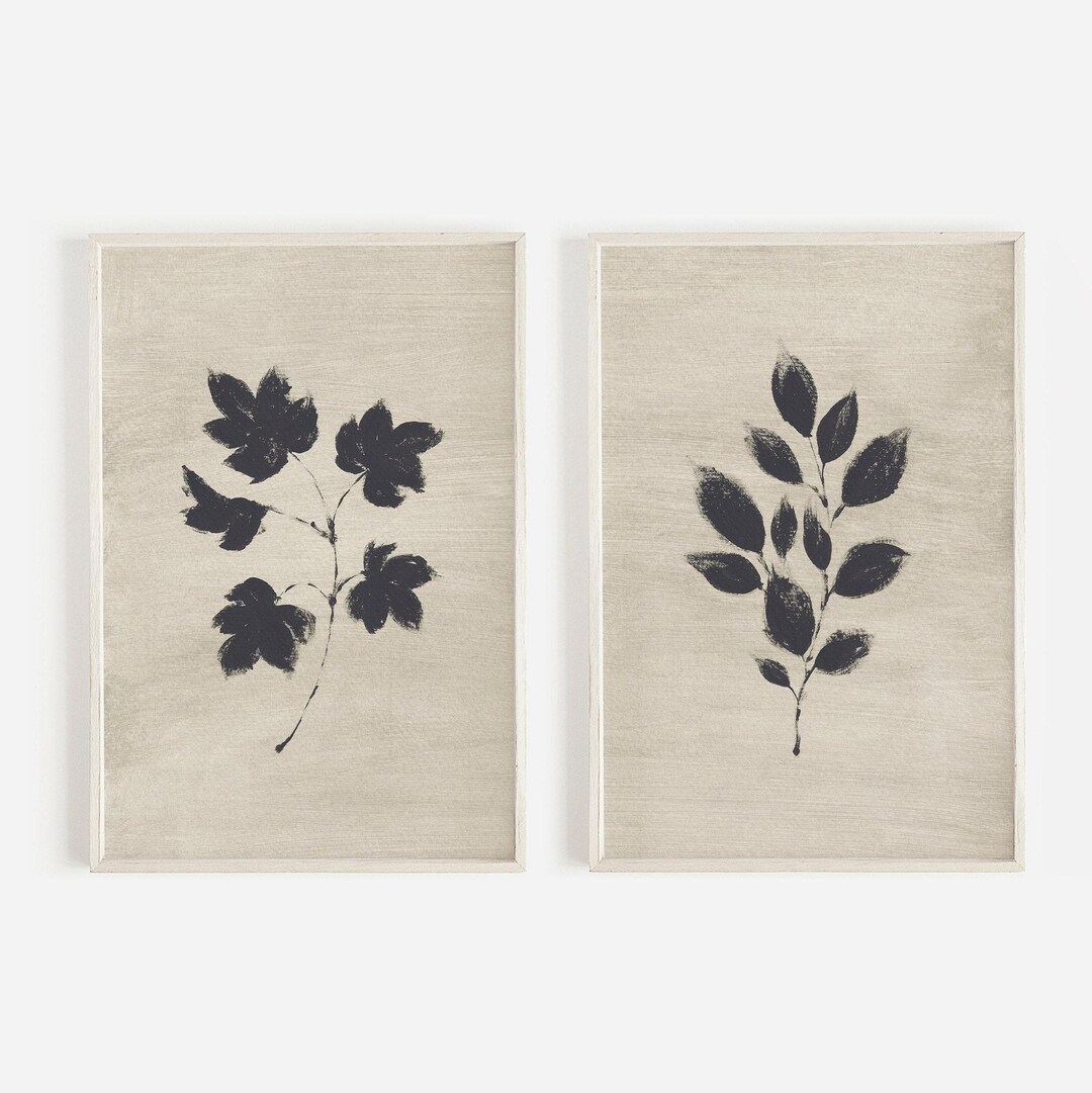 Autumnal Prints, Modern Botanical Fall Prints, Modern Autumn Prints, 2 ...