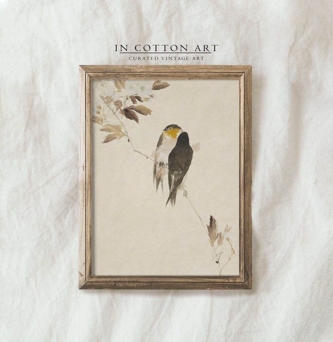 Neutral Bird Illustration / Vintage Farmhouse Nursery Art PRINTABLE ...