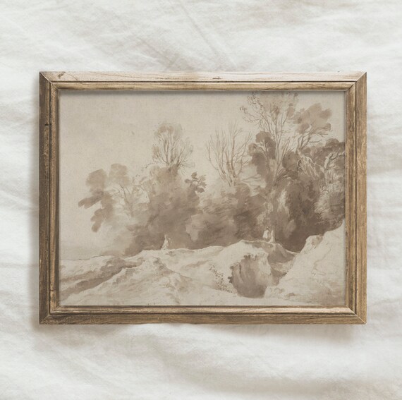 Vintage Sepia Landscape Print Neutral Sepia Print Sepia | Etsy