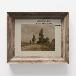 Vintage Rustic Landscape Painting PRINTABLE / Green Country Scenery Art ...