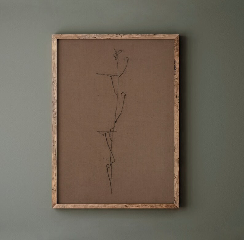 Minimalist Floral Etching Art Print / Moody Abstract Sketch - Etsy