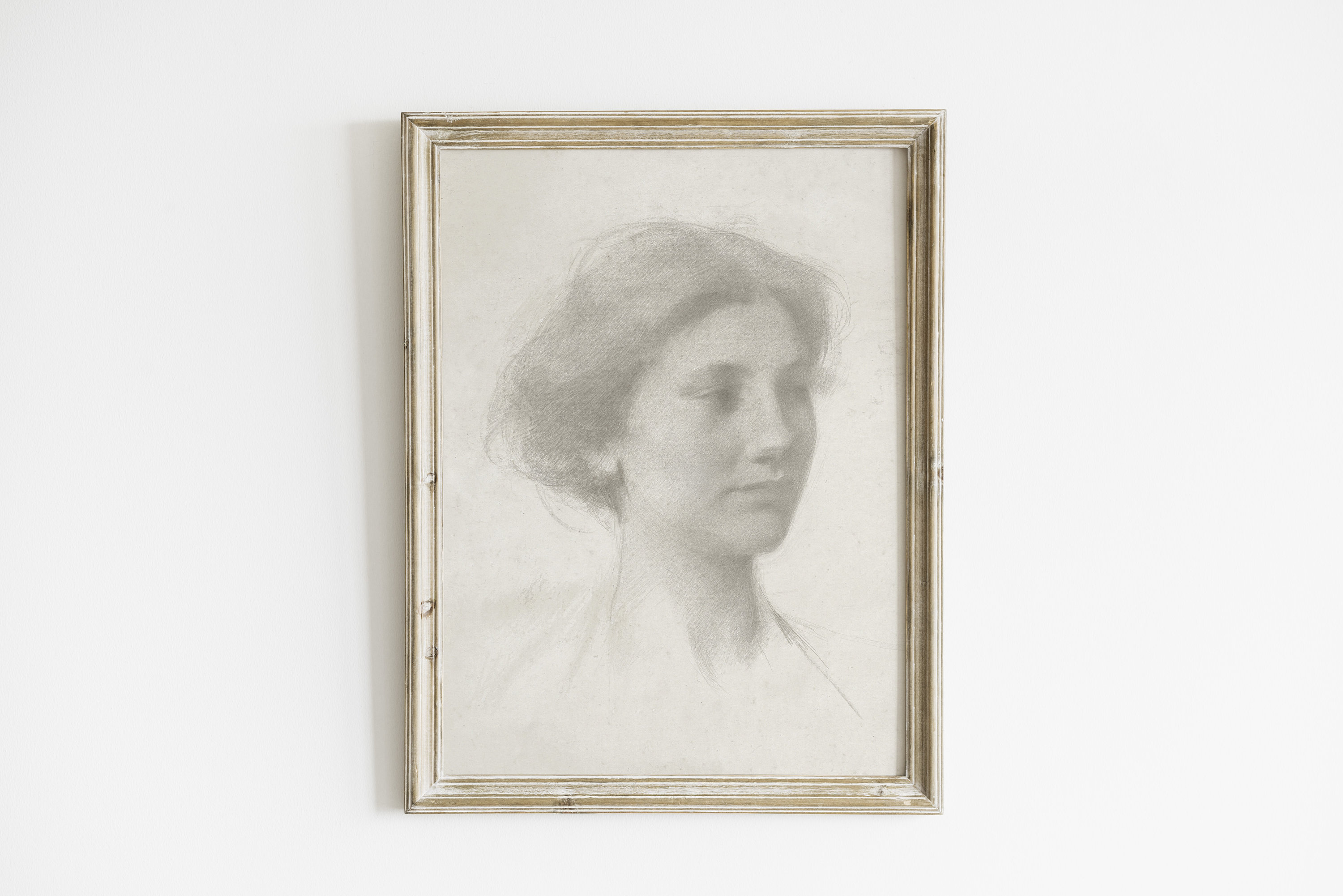 Classic Portrait Sketch / Vintage Woman Drawing / Antique - Etsy