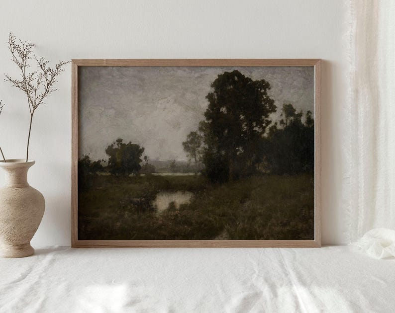 Dark Green Landscape PRINTABLE Digital / Vintage Moody Wall Art ...