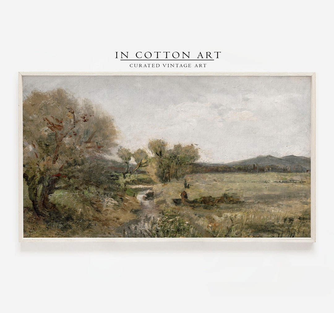 Vintage Samsung Frame TV Art / Country Landscape DIGITAL Antique Oil ...