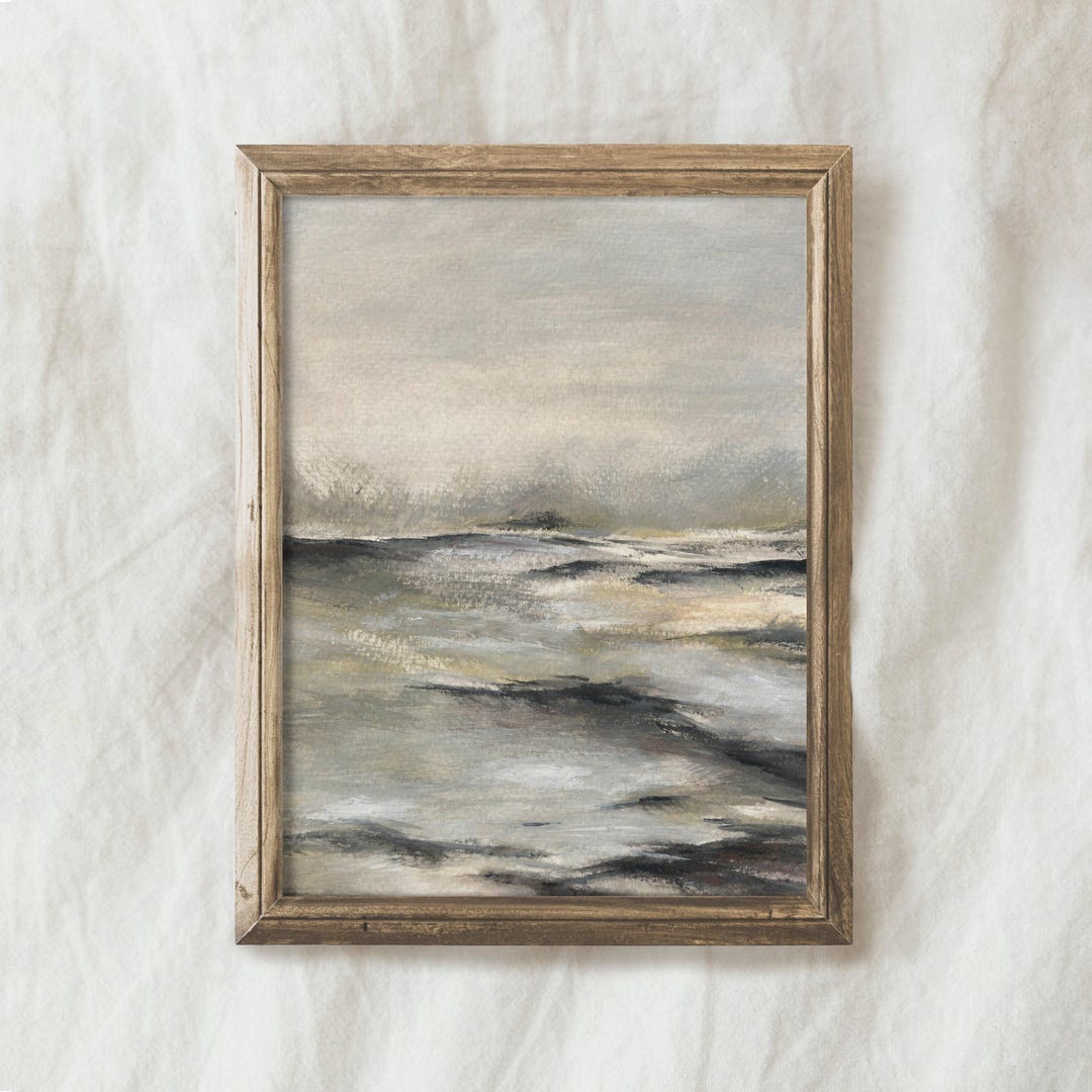 Calming Painting Neutral, Blue and Beige Abstract Painting, Abstract ...