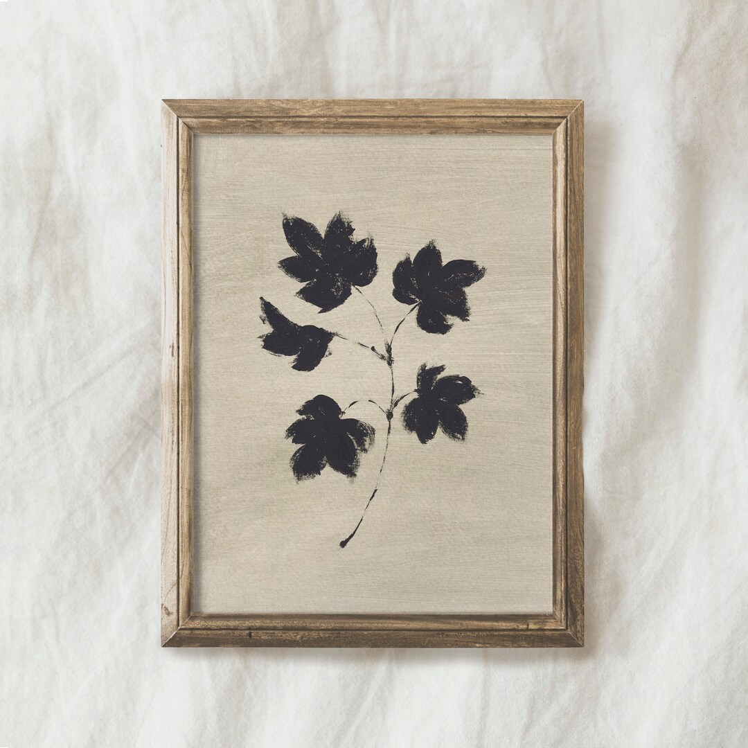 Moody Rustic Print / Neutral Farmhouse Botanical Art / - Etsy