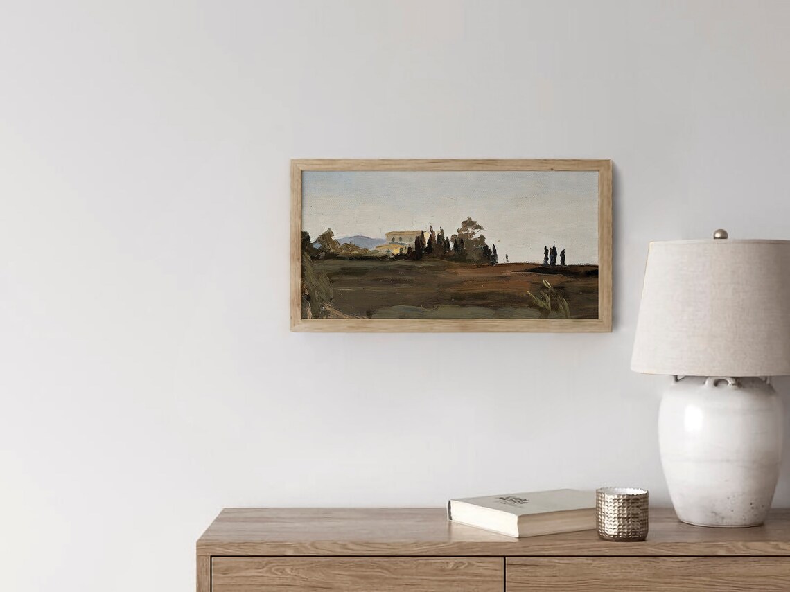 Vintage Long Landscape Print / Panoramic Painting PRINTABLE / - Etsy
