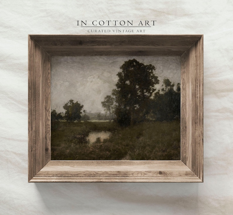 Dark Green Landscape PRINTABLE Digital / Vintage Moody Wall Art ...