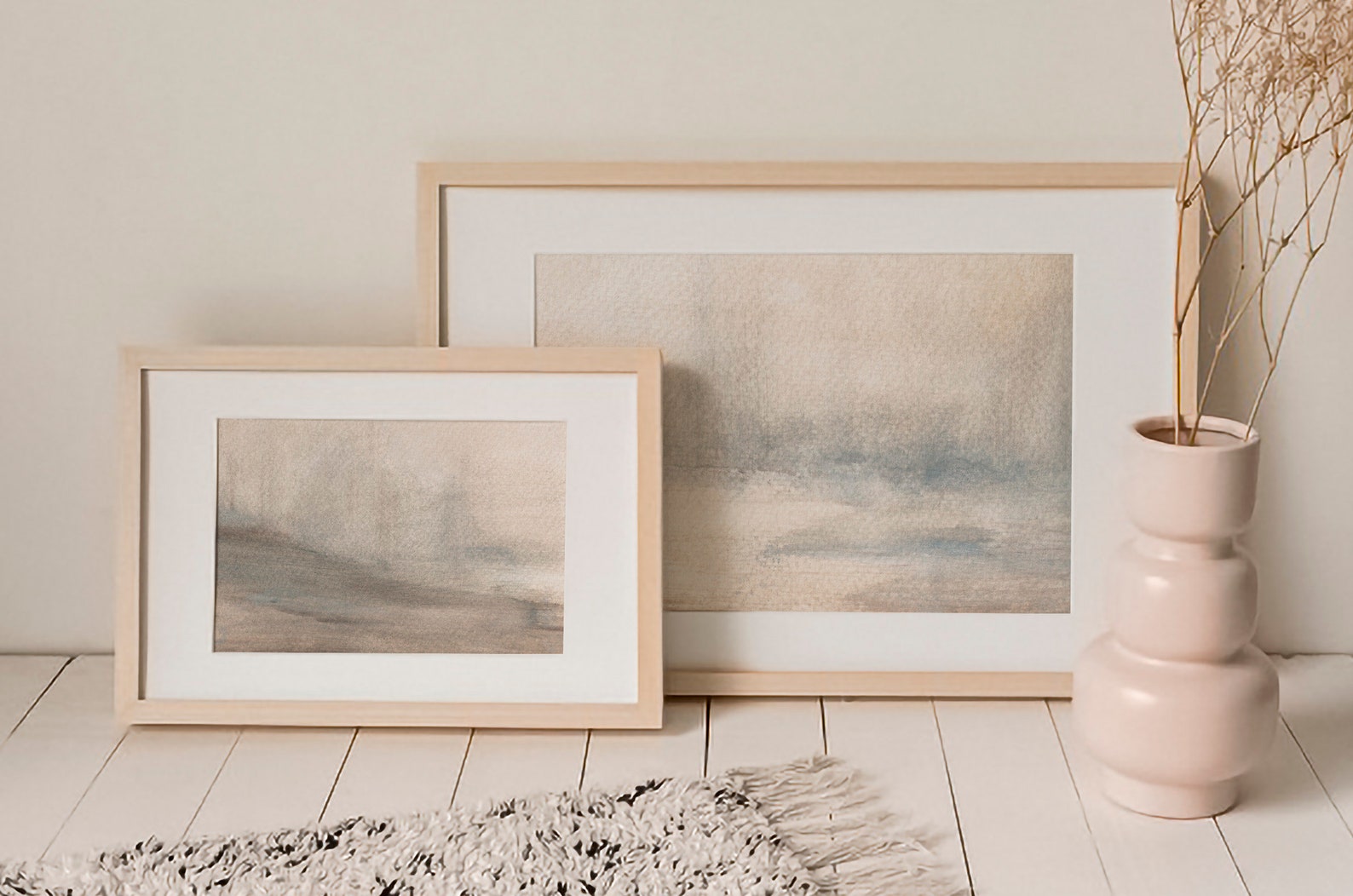 2 piece horizontal prints Muted wall art horizontal Set of 2 | Etsy