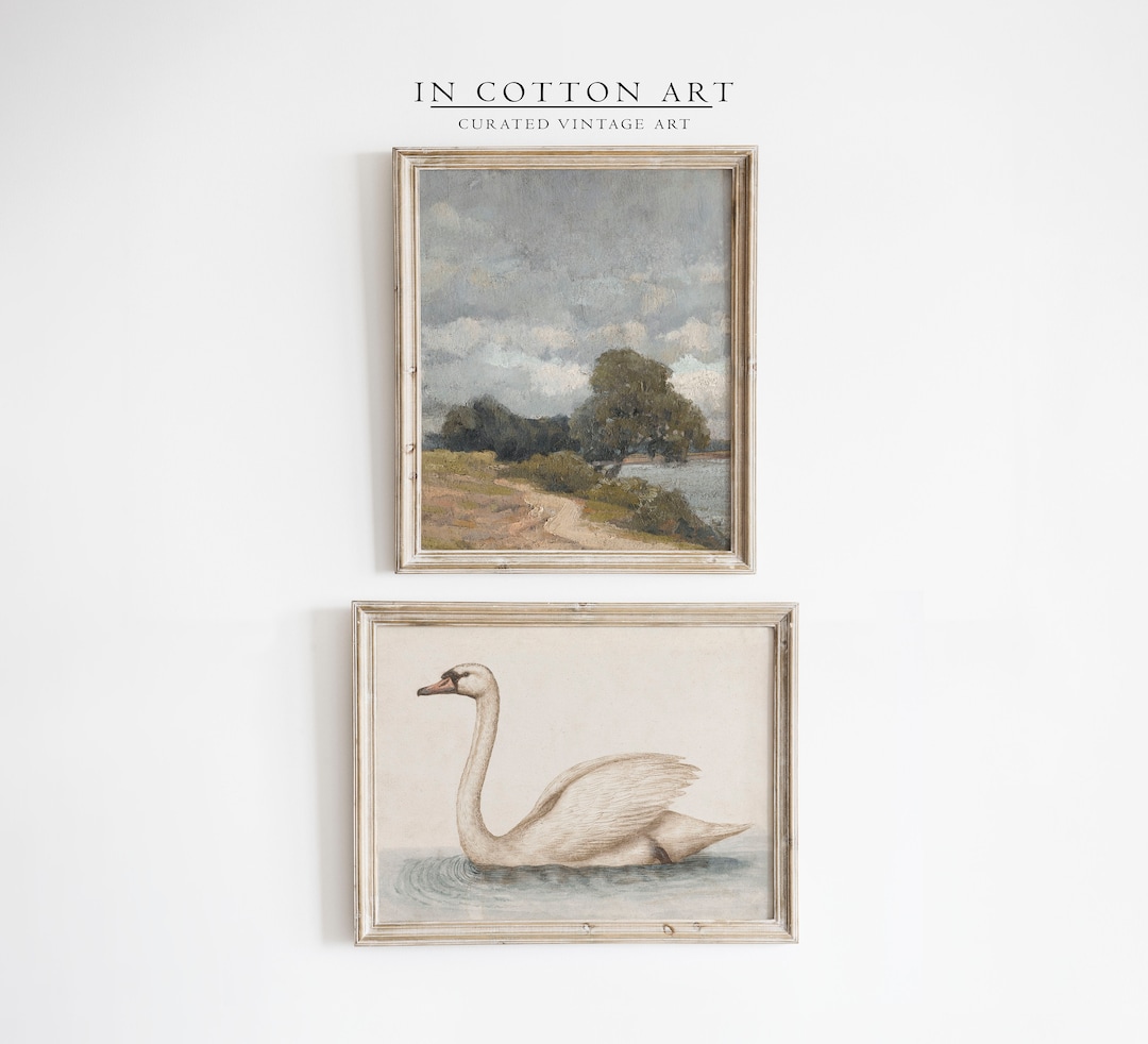 PRINTABLE Gallery Wall Set of Two Paintings / Lake House Wall Decor ...