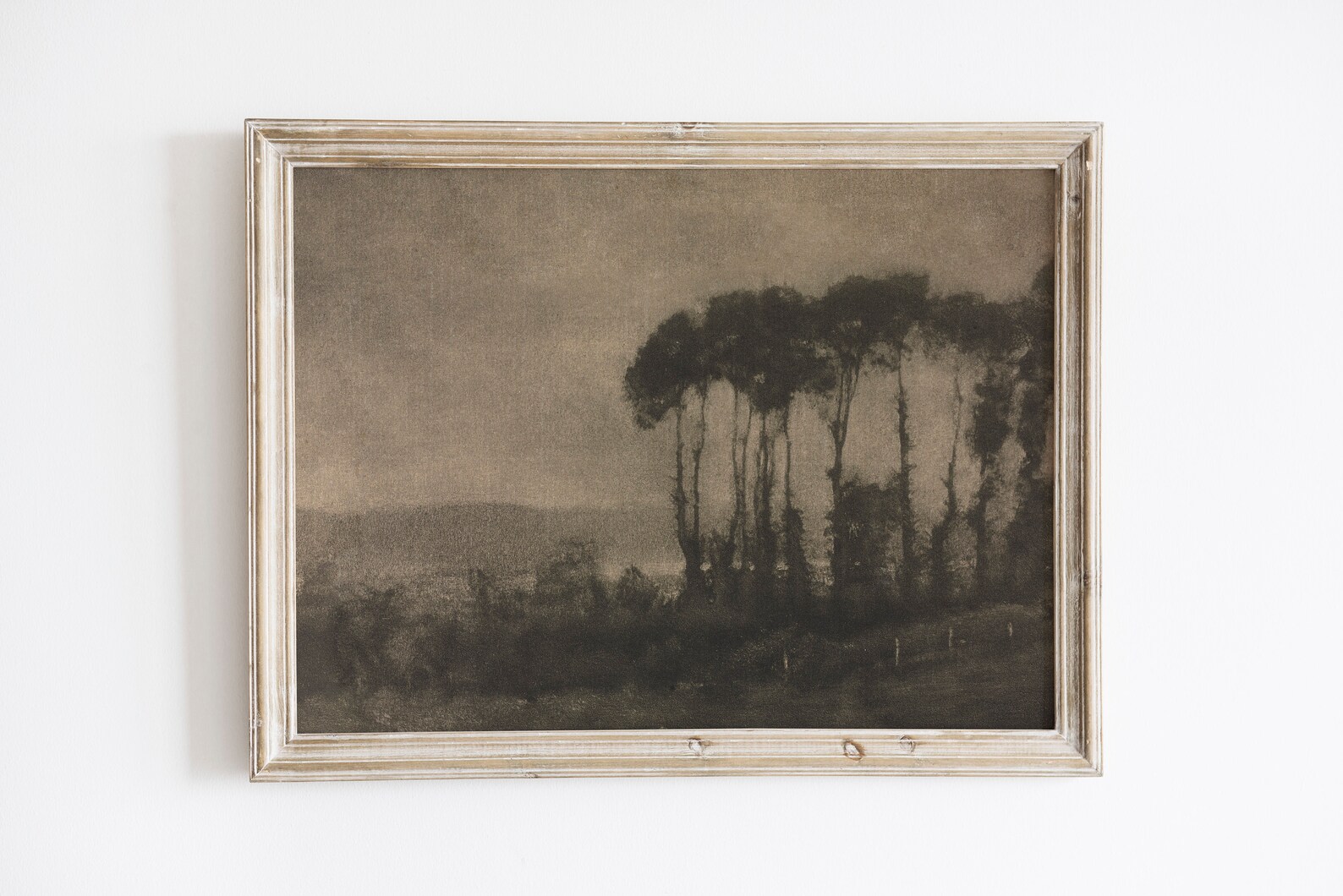 Moody Farmhouse Art Print / Rustic Forest Painting Digital | Etsy