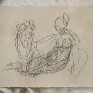 Female Figure Sketch PRINTABLE / Vintage Abstract Drawing Woman Art ...