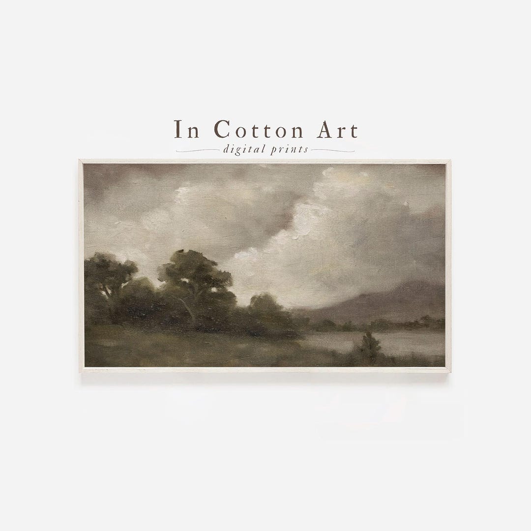Muted Moody Landscape Digital Art Samsung Frame TV, Neutral Toned ...