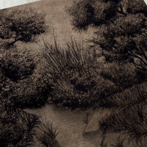 Moody Charcoal Landscape Drawing PRINTABLE / Vintage Dark - Etsy