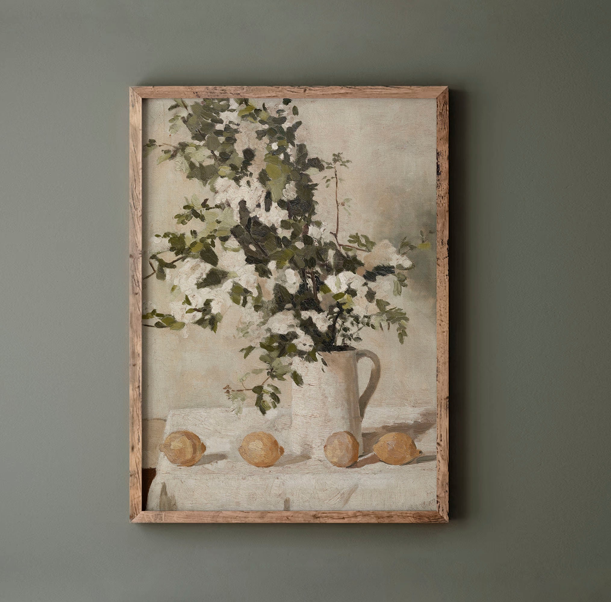 Neutral Still Life Oil Painting / White Flower Vase Art Print - Etsy Canada