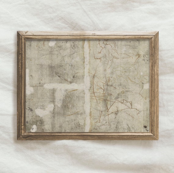 Vintage Abstract Sketch Print / Antique Rustic Drawing - Etsy