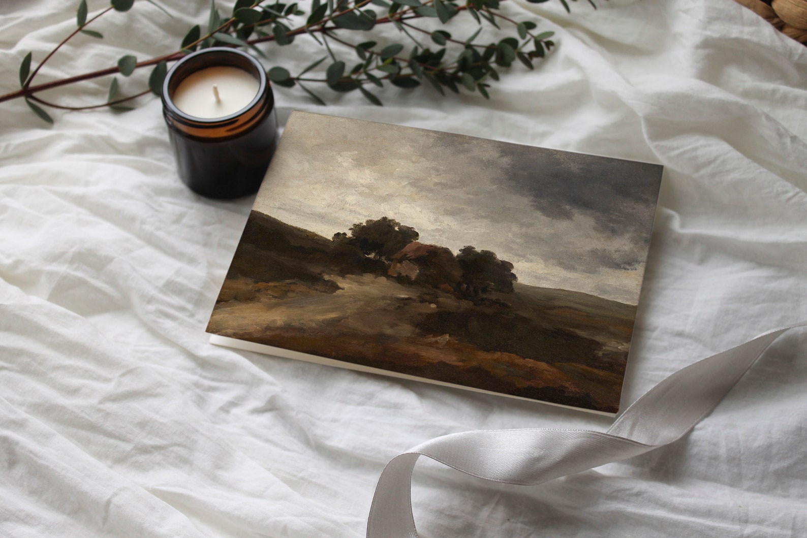 Moody Landscape Oil Painting / Rustic Farmhouse Art Print / - Etsy