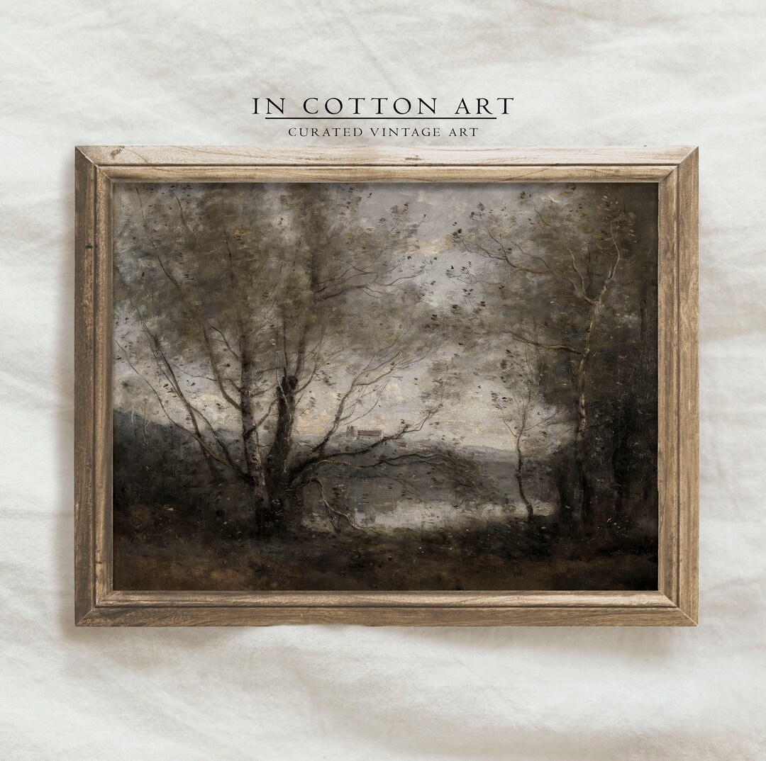 Antique Moody Landscape Art Print / Vintage Woodland Oil - Etsy