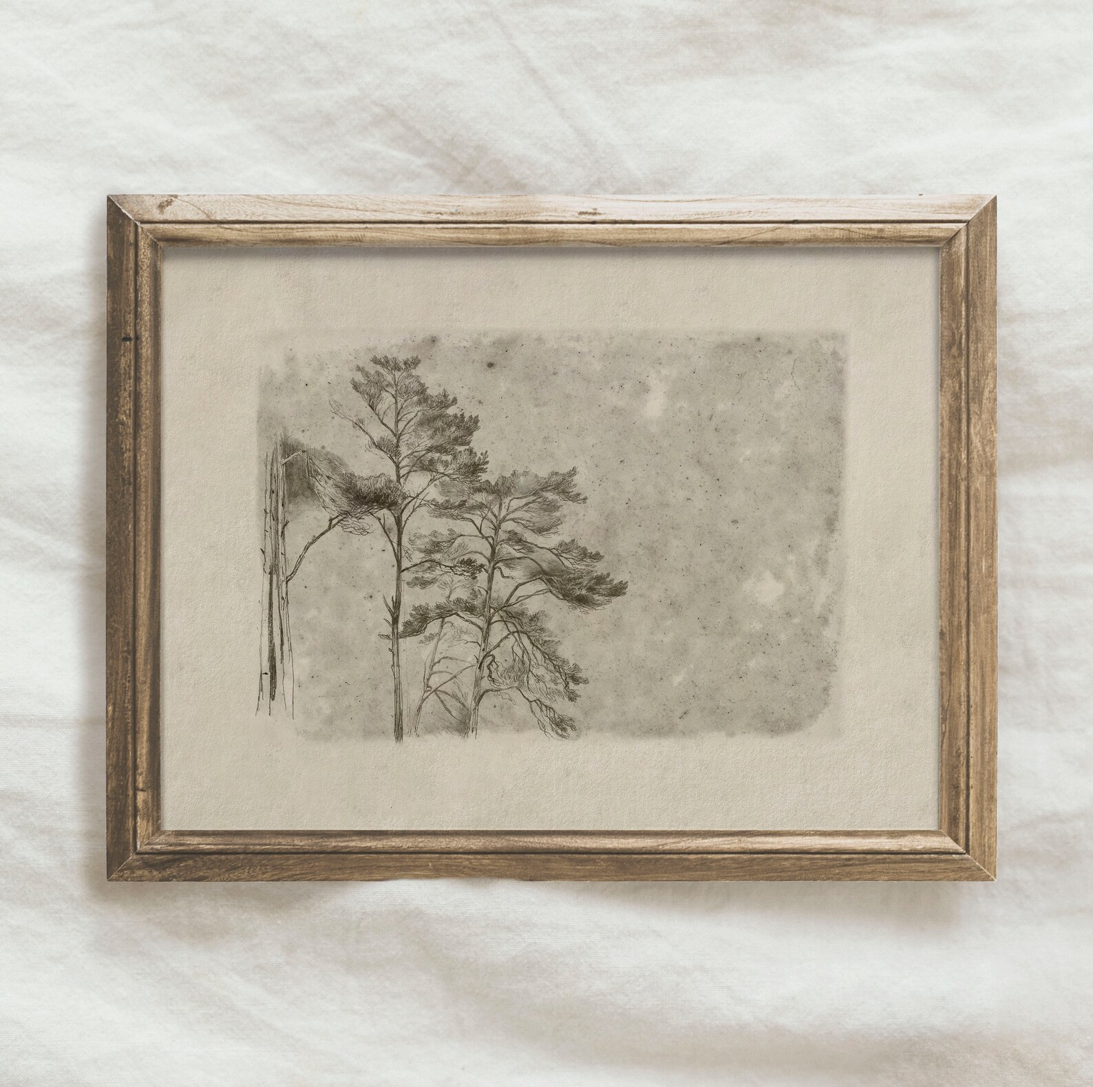 Vintage Tree Drawing PRINTABLE / Neutral Rustic Sketch Print / - Etsy