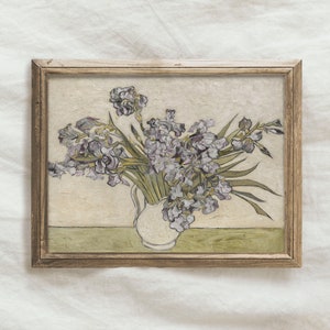 Vintage Iris Oil Painting PRINTABLE / Neutral Vase of Flowers Print ...