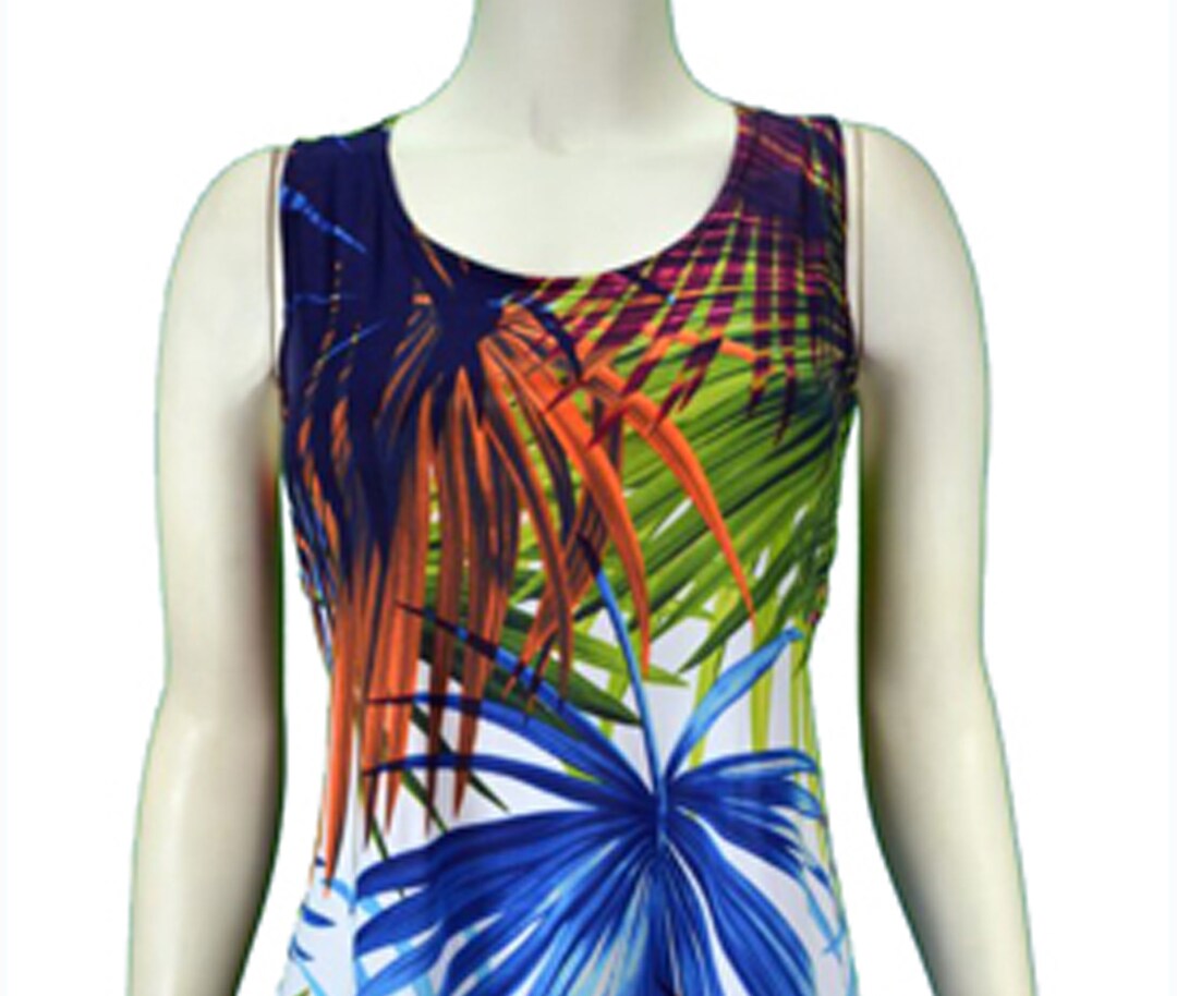 Tropical Print Ladies Shark Bite Tank Top - Etsy