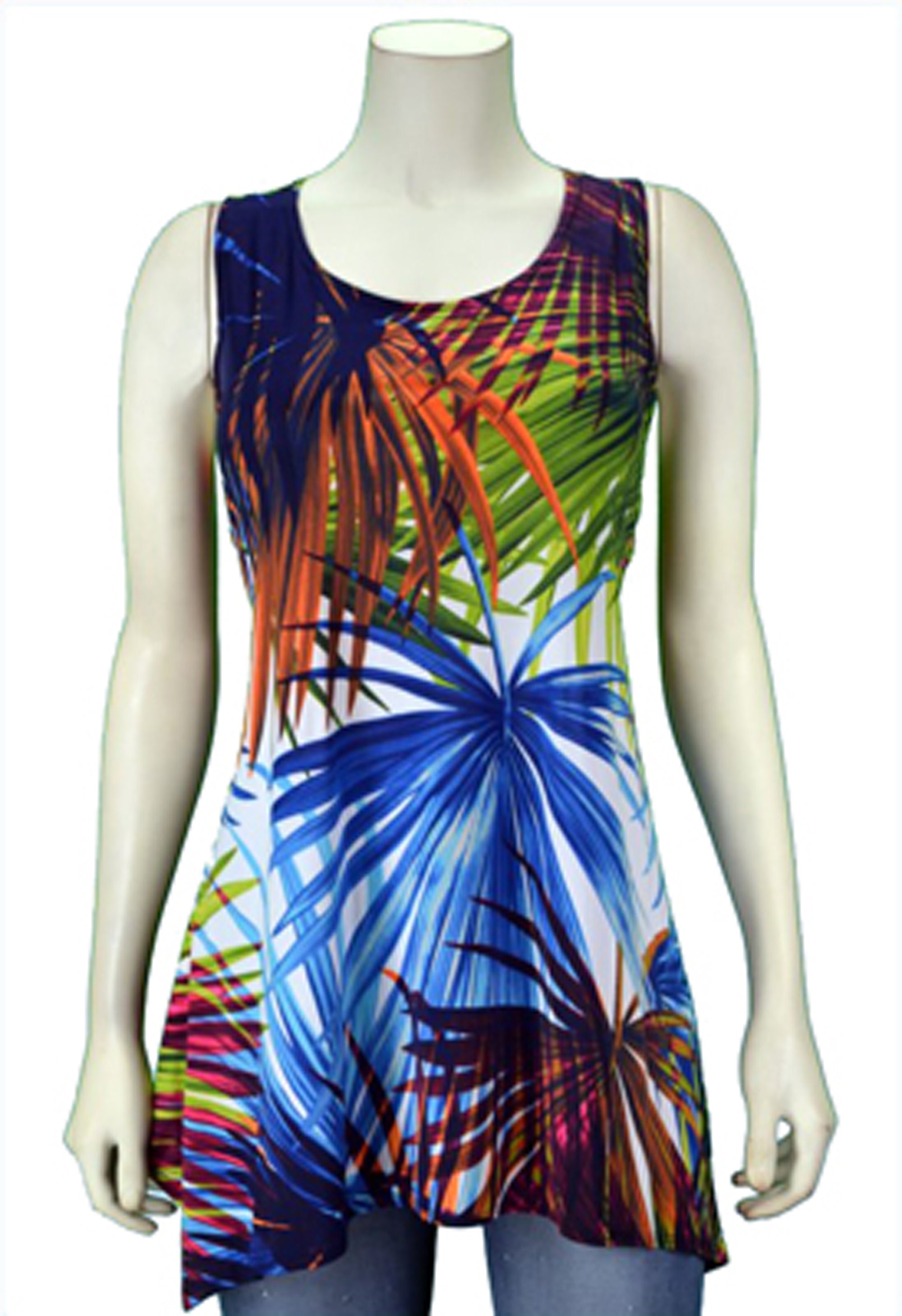Tropical Print Ladies Shark Bite Tank Top - Etsy
