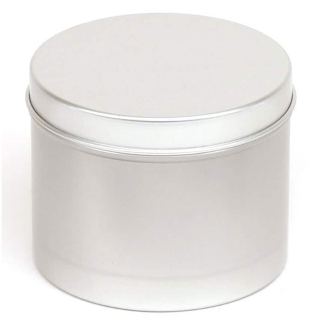 Round Welded Side Seam Tin in Silver Candle Making Tins - Etsy Ireland