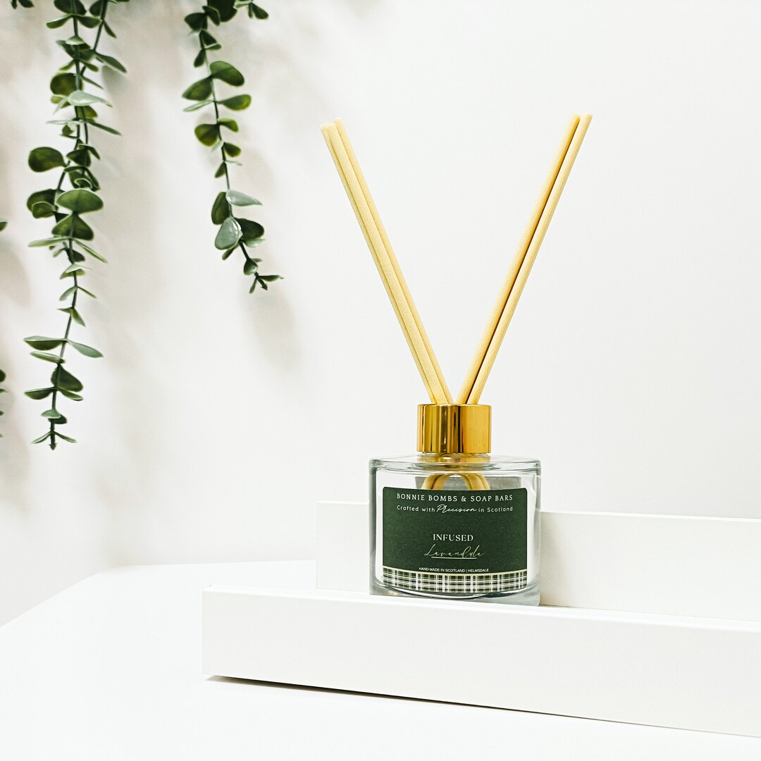Lavender Bliss Reed Diffuser Set | Auego Clean | Vegan & Cruelty-free | Gold-topped Home Aroma ...