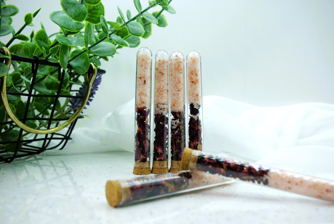Rose Infused Himalayan Bath Salt Tubes: Botanical Bath Confetti - Gift ...