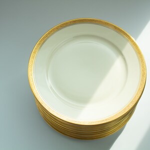 Set of 12 Vintage Gold Rimmed Appetizer Plates - Etsy