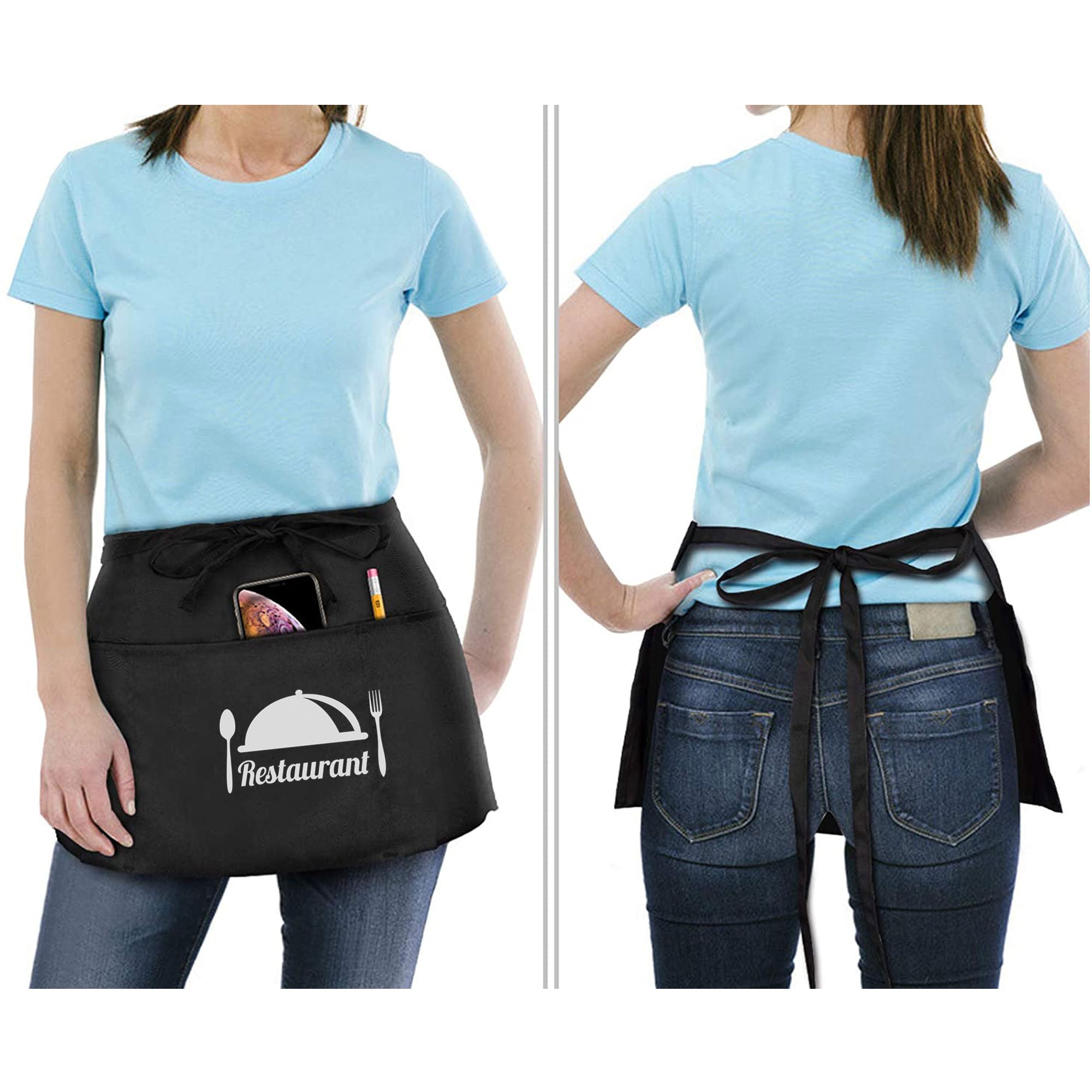 CUSTOM Aprons | Custom Waist Apron With Pockets, Personalized Half ...