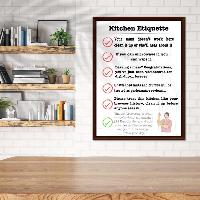 Kitchen Rules Office Kitchen Rules Workplace Etiquette Poster Office ...