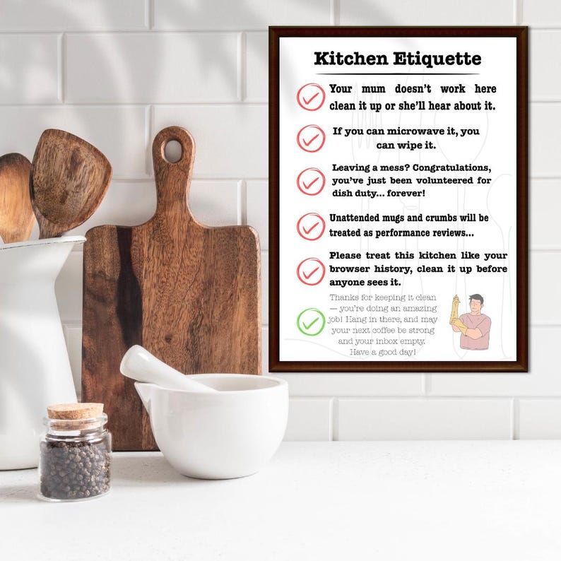 Kitchen Rules Office Kitchen Rules Workplace Etiquette Poster Office ...