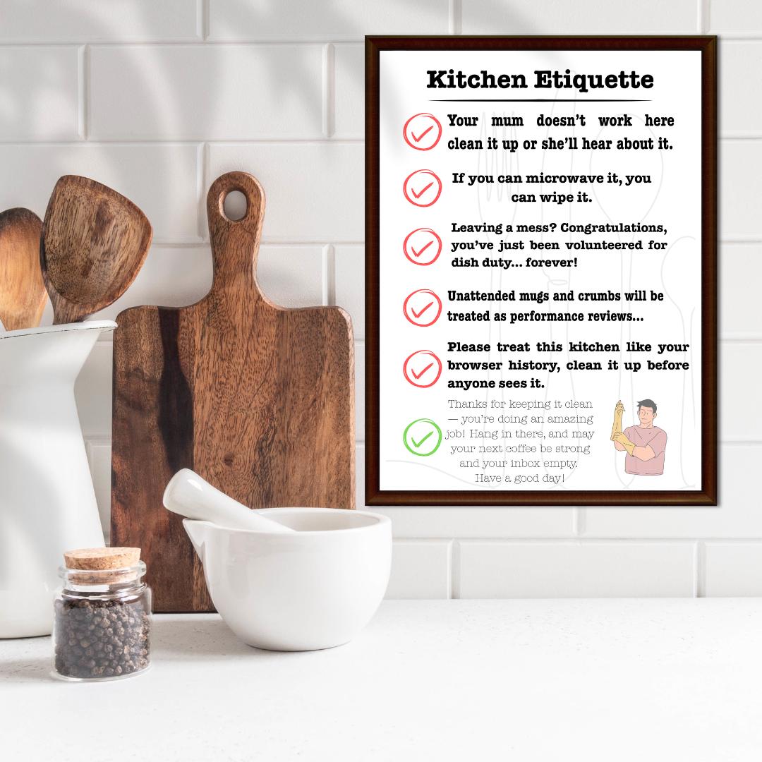 Kitchen Rules Office Kitchen Rules Workplace Etiquette Poster Office ...