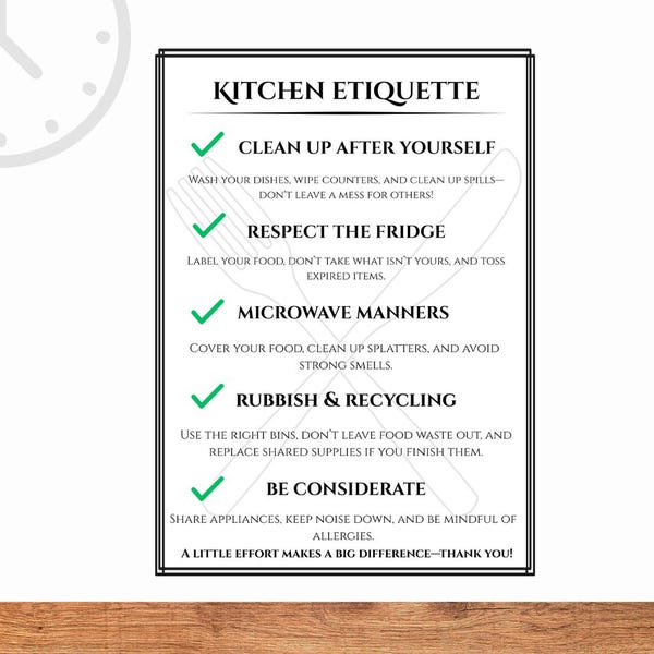Kitchen Rules Sign - Etsy