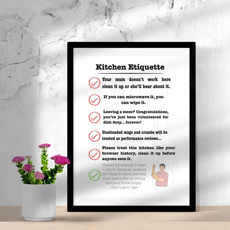 Kitchen Rules Office Kitchen Rules Workplace Etiquette Poster Office ...