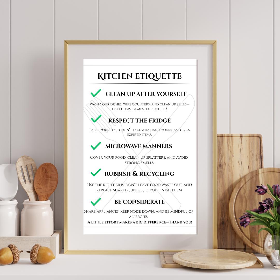 Kitchen Rules Office Kitchen Rules Workplace Etiquette Poster Office ...