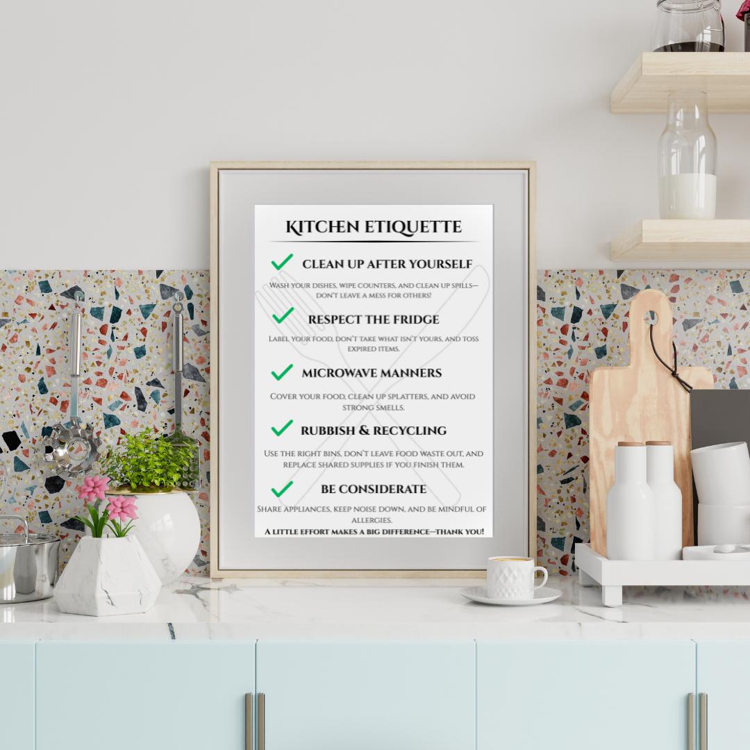 Kitchen Rules Office Kitchen Rules Workplace Etiquette Poster Office ...