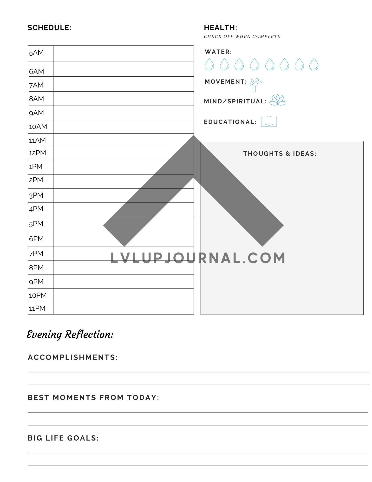 Printable Daily Planning Worksheet, Goal Setting, Passion Planning - Etsy