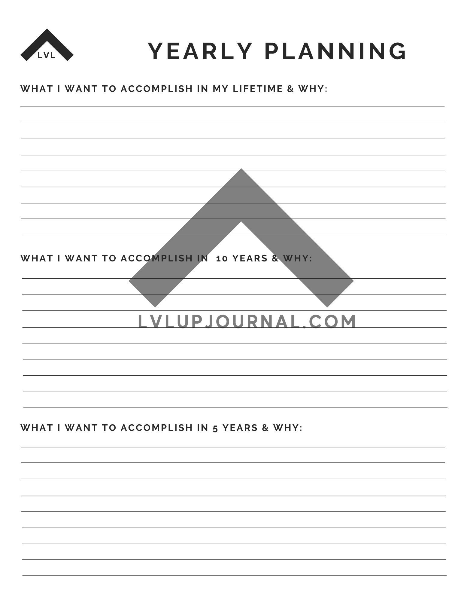 Printable Yearly Planning Worksheet, Goal Setting, Passion Planning - Etsy