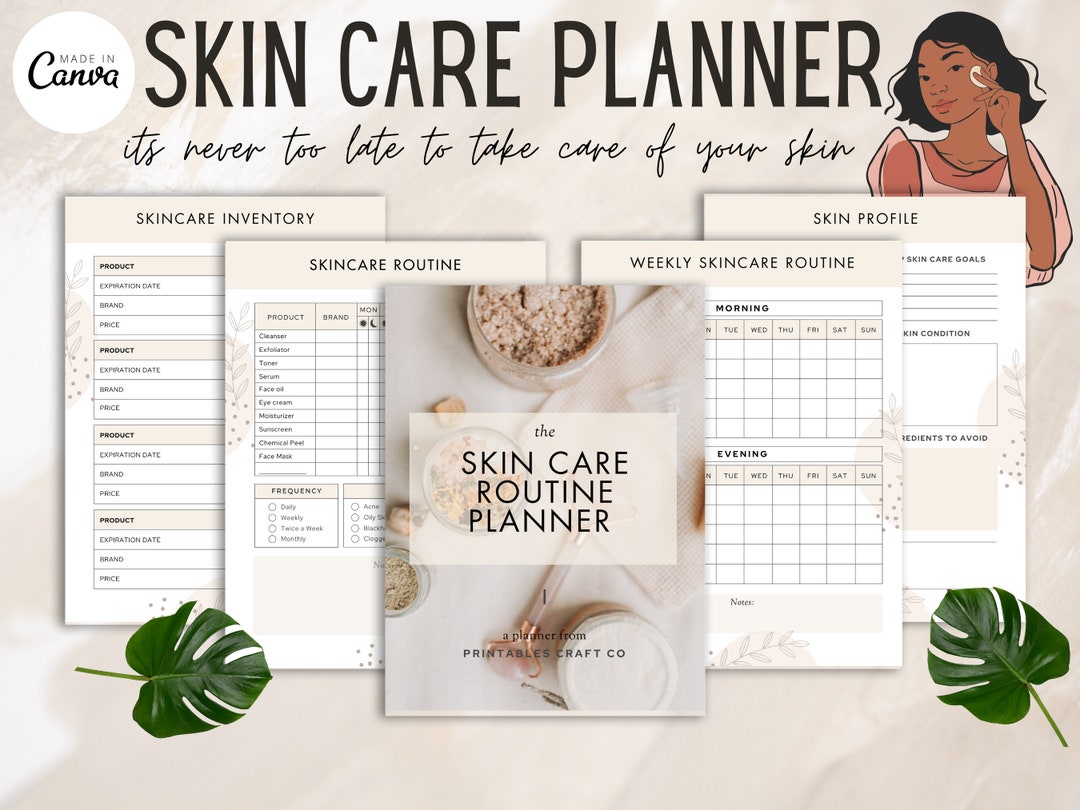 Minimalist Skin Care Routine Planner | Planner Printable, Download ...