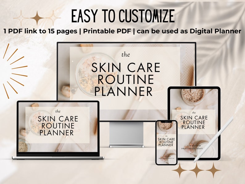 Minimalist Skin Care Routine Planner | Planner Printable, Download ...