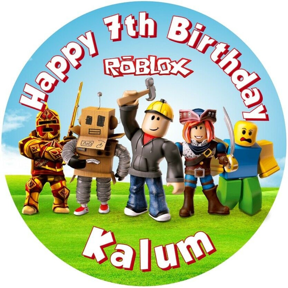 Roblox 7.5 2 1.5 Round Edible Icing | Etsy