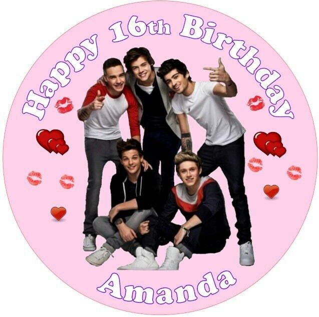 7.5 Round One Direction 1D Edible Personalised Cake | Etsy