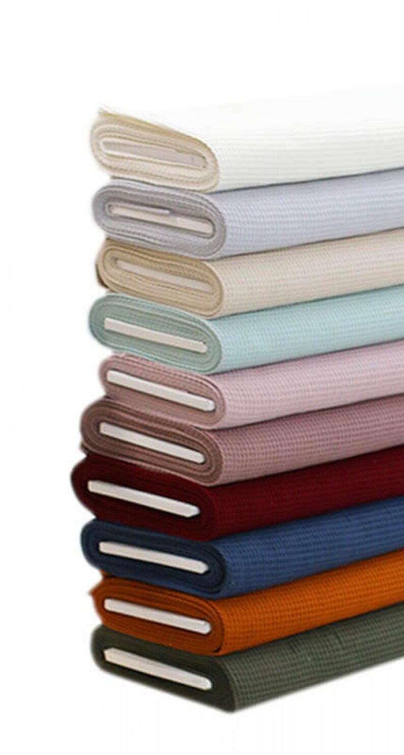 Buy Waffle Pique, Waffle Piqué, Sea Green, Waffle Fabric, 100% Cotton ...