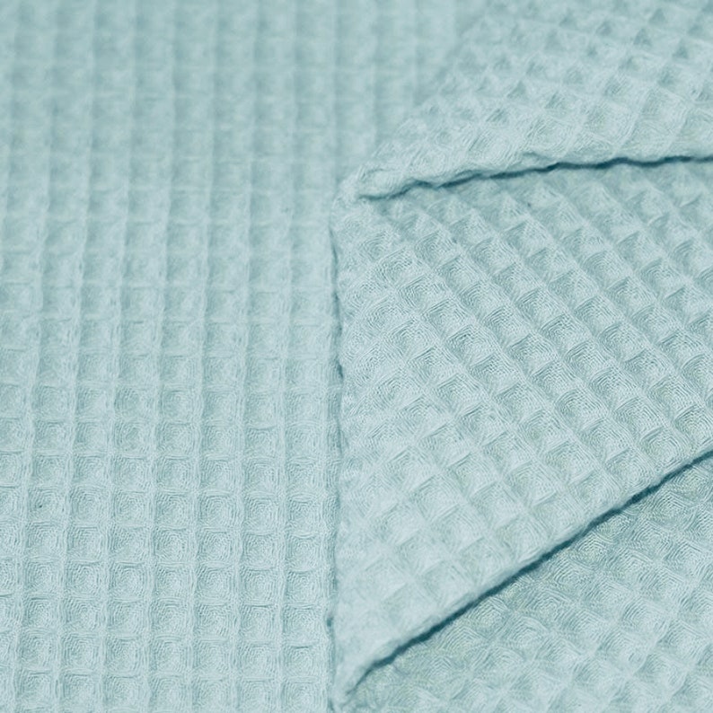 Buy Waffle Pique, Waffle Piqué, Sea Green, Waffle Fabric, 100% Cotton ...