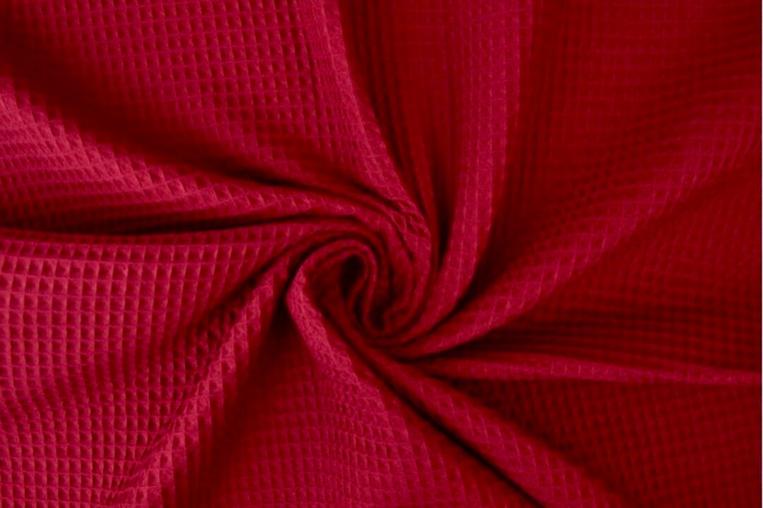 Waffle Pique Waffle Piqué Wine Red Bordeaux Waffle Fabric - Etsy