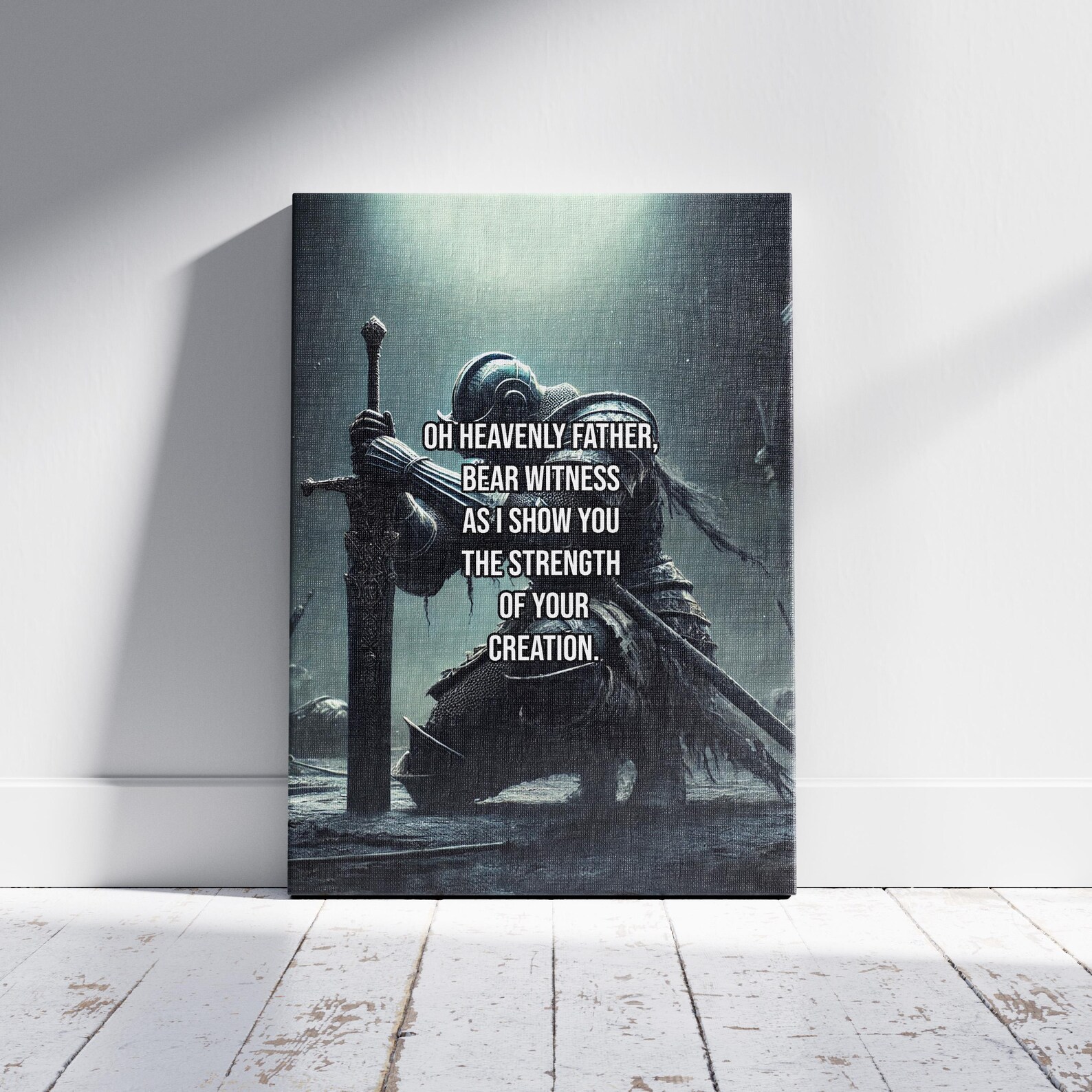 Medieval Knight Wall Art - "bear Witness" Motivational Quote Poster ...