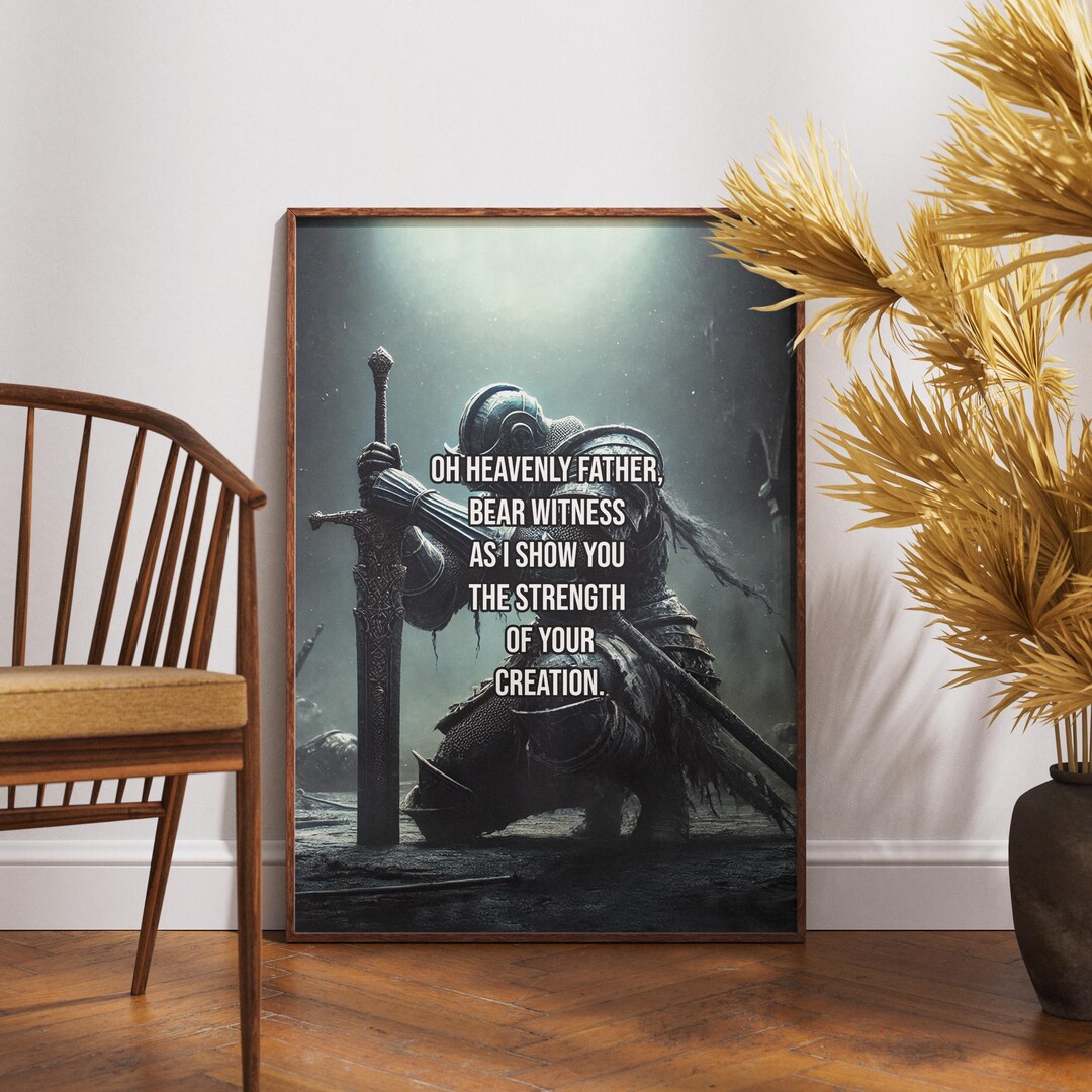Medieval Knight Wall Art - "bear Witness" Motivational Quote Poster ...