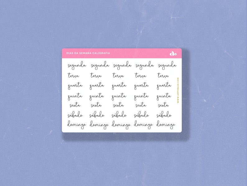 Days of the Week Calligraphy | Bullet Journal Sticker, Planner Sticker ...